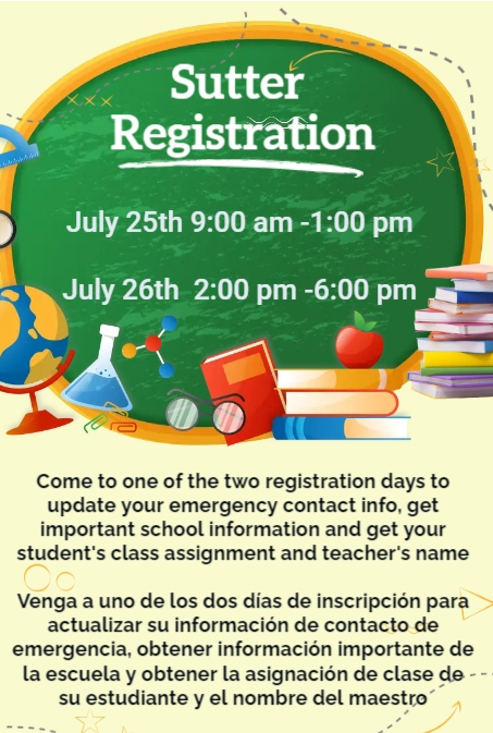 Sutter Registration 2023/2024 | Sutter Elementary School